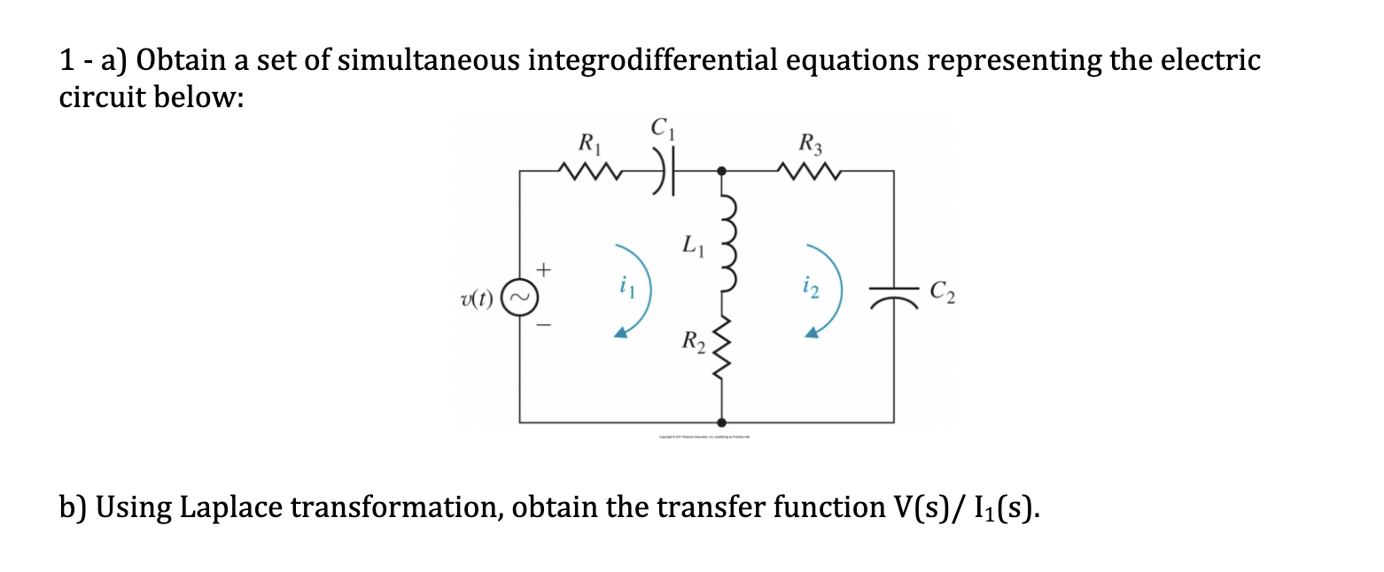 Solved 1 - a) Obtain a set of simultaneous | Chegg.com