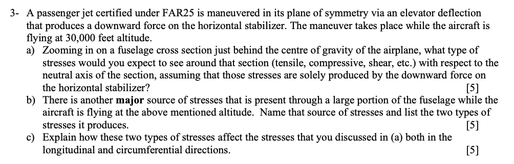 Solved 3- A passenger jet certified under FAR25 is | Chegg.com
