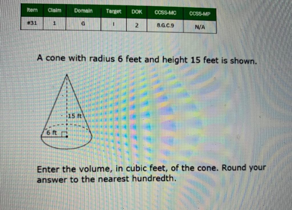 Solved rem Claim Domain Target DOK CCSS-MC CCSS MP 31 1 G 1 | Chegg.com