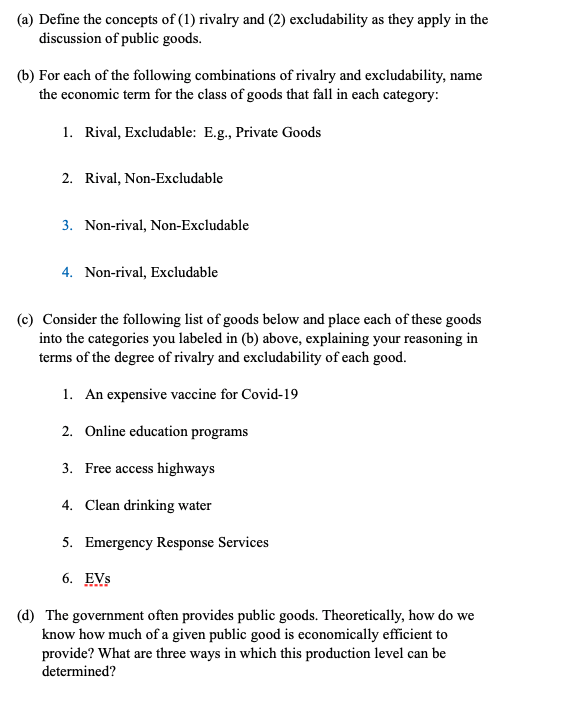Solved (a) Define the concepts of (1) rivalry and (2) | Chegg.com