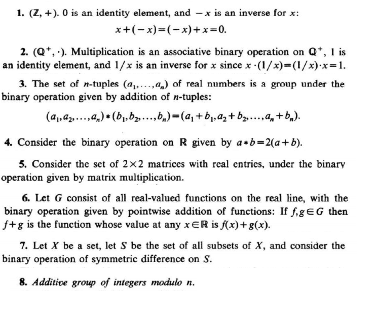 Solved 1. (Z, +). O is an identity element, and - x is an | Chegg.com