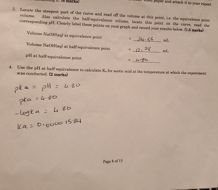 Solved Using the literature/accepted value of Ka where | Chegg.com