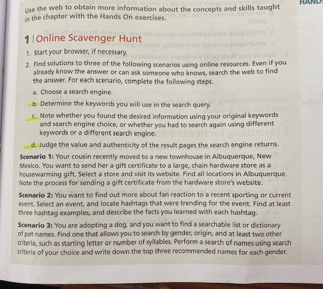Solved Online Scavenger Hunt ch 3 page 137 - 138. Choose 3 | Chegg.com