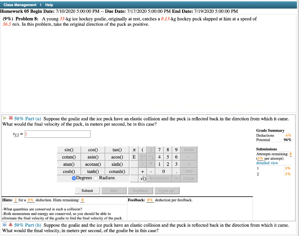 Solved Class Management | Help Homework 05 Begin Date: | Chegg.com