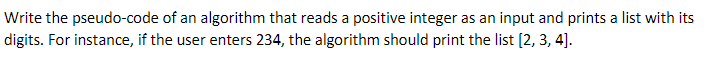 Solved Python programming Pseudo-code is an english - | Chegg.com