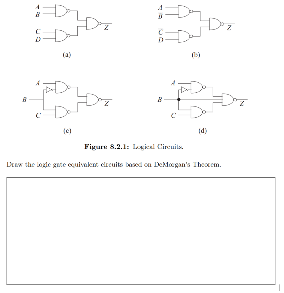 Solved I) Figure 8.2.1: Logical Circuits. Draw the logic | Chegg.com