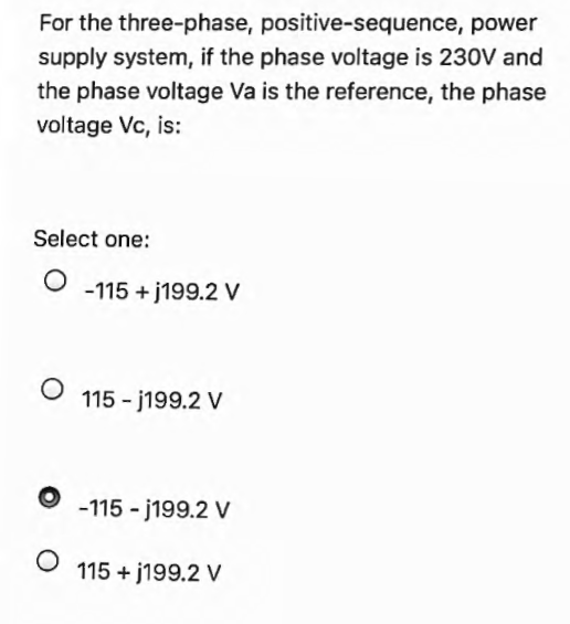 Solved For the three-phase, positive-sequence, power supply | Chegg.com