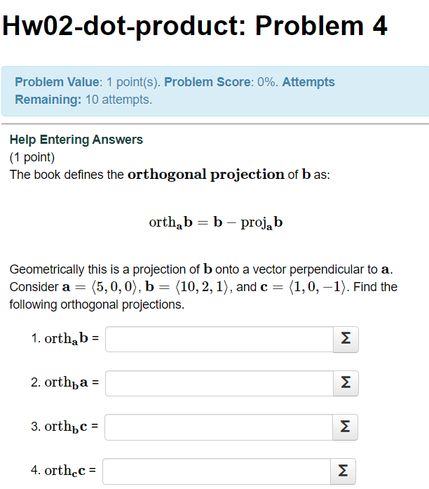 Solved HwO2-dot-product: Problem 4 Problem Value: 1 | Chegg.com