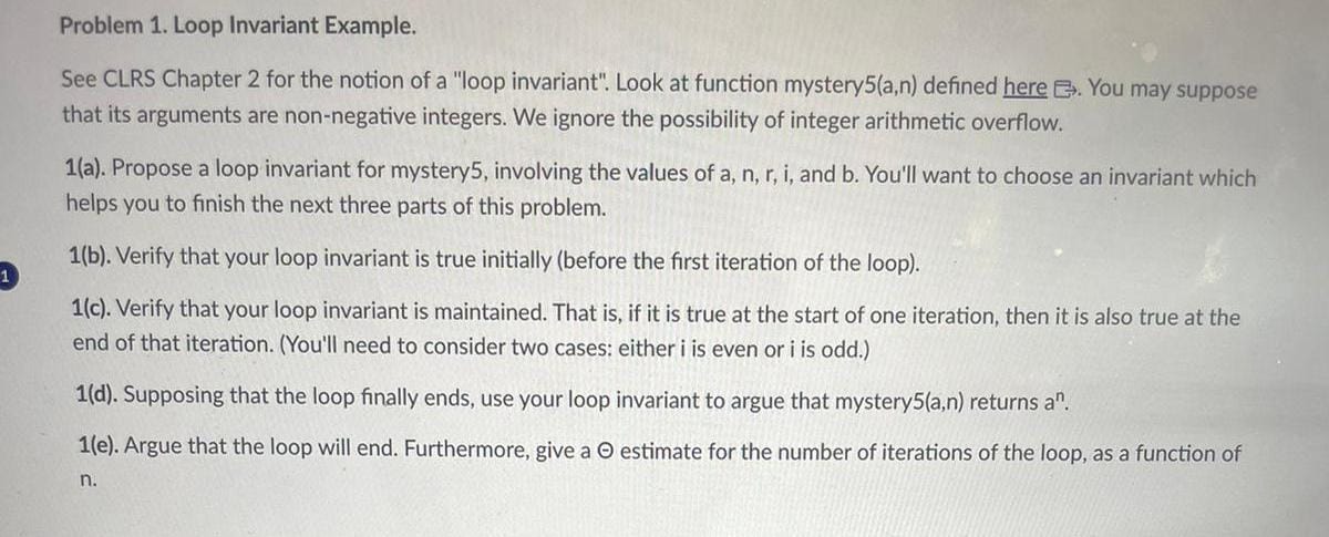 Solved Problem 1 Loop Invariant Example See Clrs Chapter 2 3655