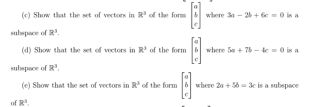 Solved (c) Show that the set of vectors in R3 of the form b | Chegg.com