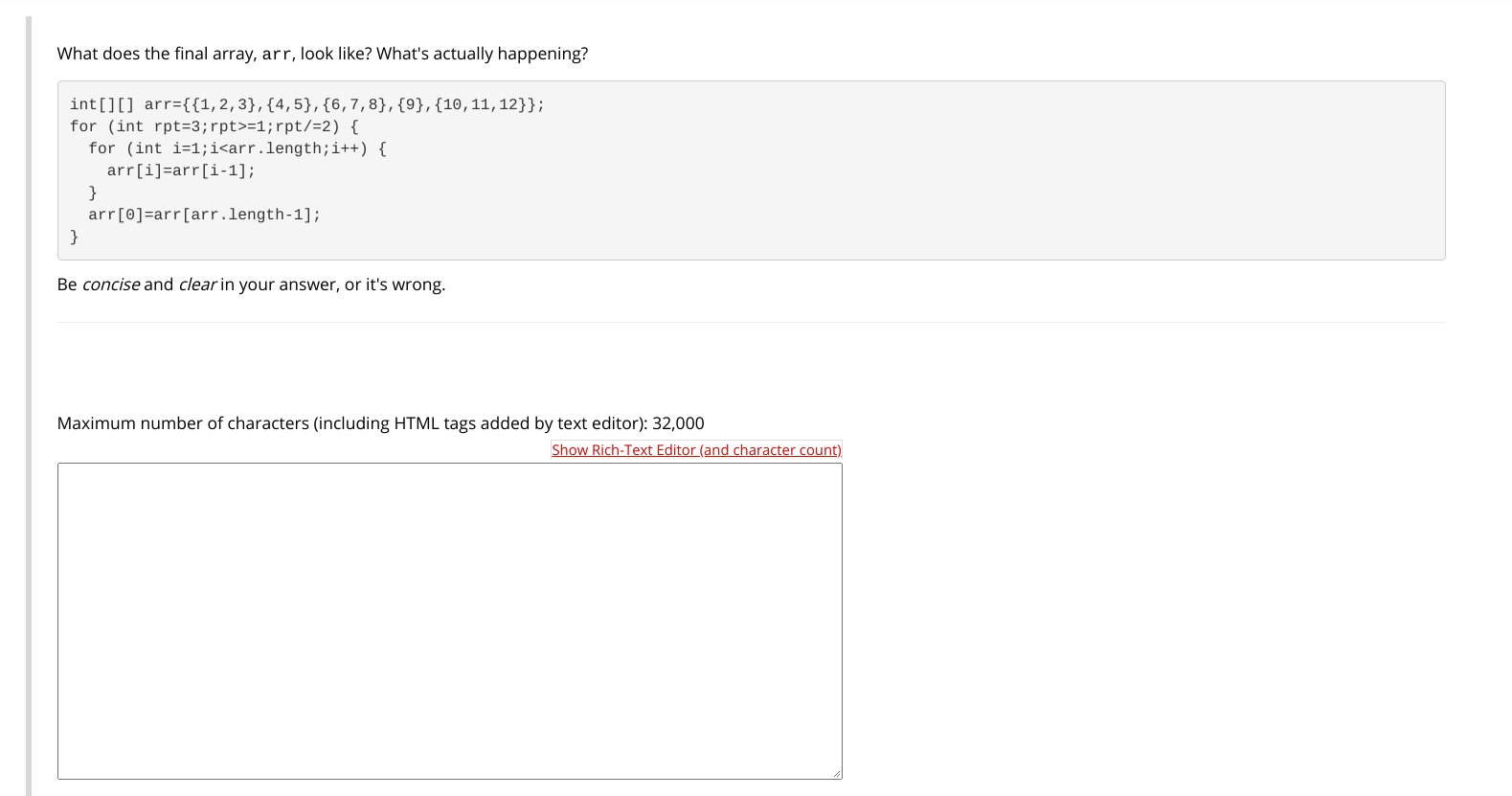 Solved What does the final array, arr, look like? What's | Chegg.com