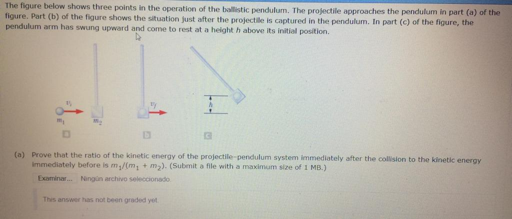 Solved figure. Part ( pendulum arm has swung upward and come | Chegg.com
