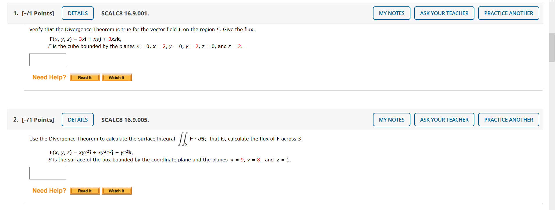 Solved 1. [-/1 Points] DETAILS SCALC8 16.9.001. MY NOTES ASK | Chegg.com