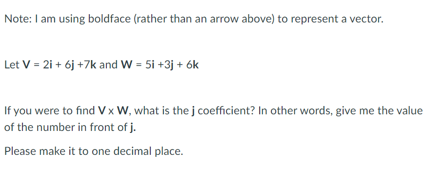 Solved Note: I am using boldface (rather than an arrow | Chegg.com Solved Note: I am using boldface (rather than an arrow | Chegg.com