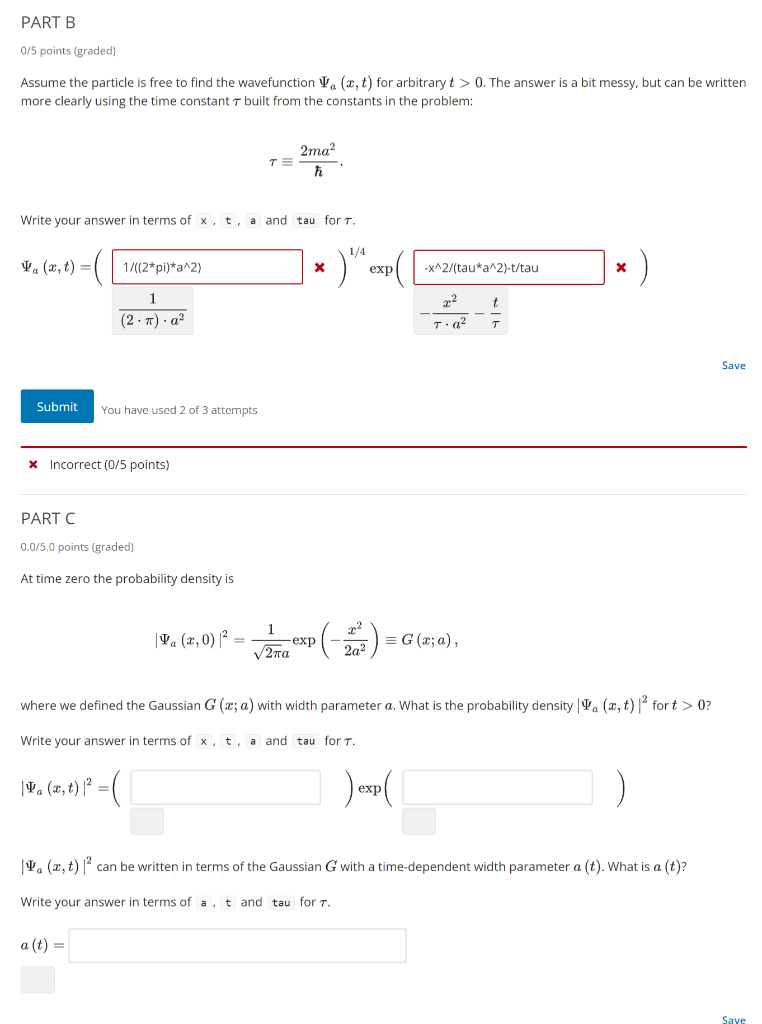 Evolving The Gaussian Wave Packet 5 0 5 0 Points