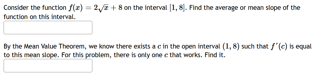 Solved Consider the function f(x)=3−8x2 on the interval | Chegg.com