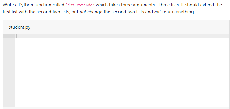 Solved Write a Python function called list_extender which | Chegg.com