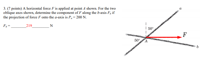 Solved 3. (7 points) A horizontal force F is applied at | Chegg.com