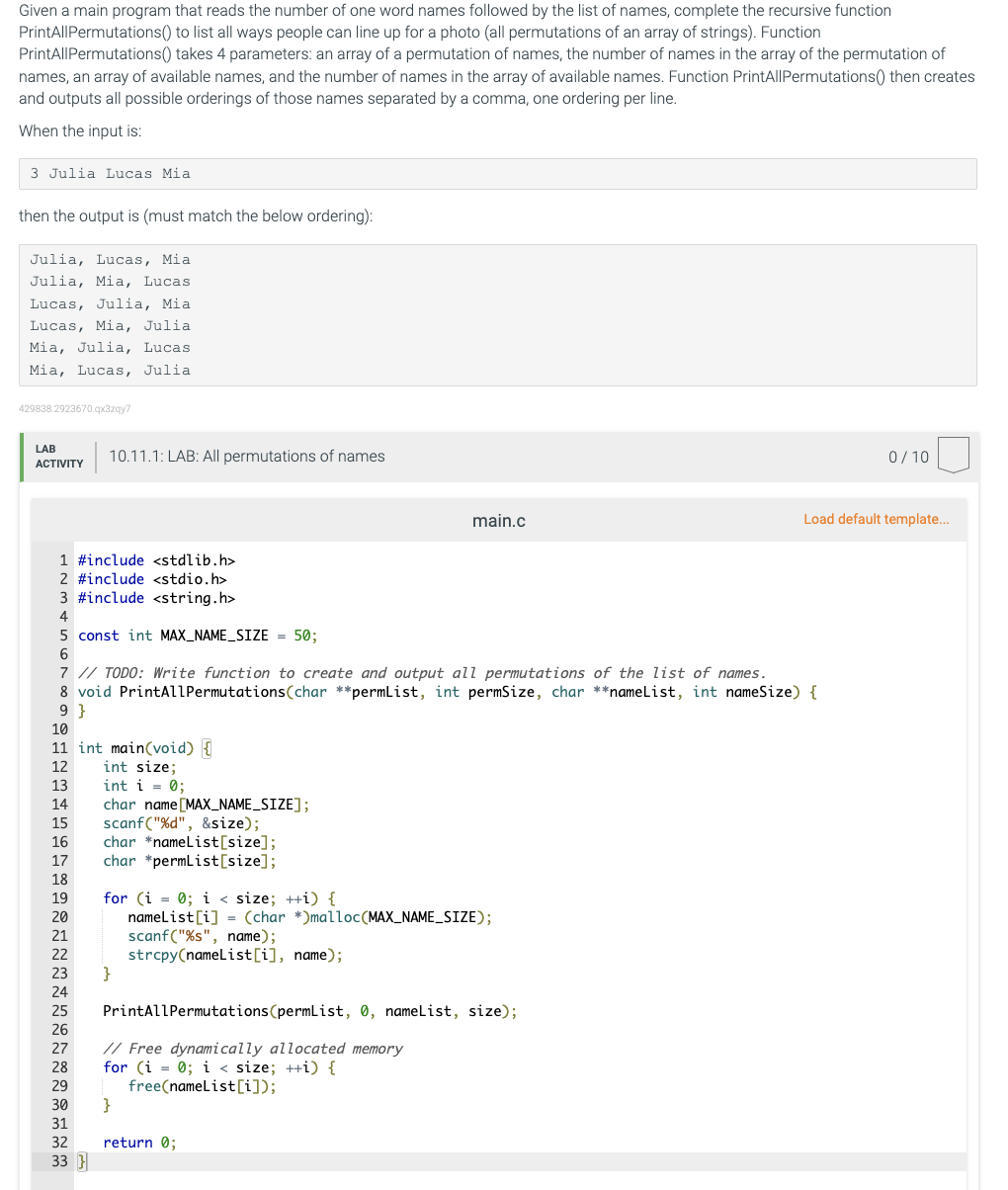 Solved Given a main program that reads the number of one | Chegg.com