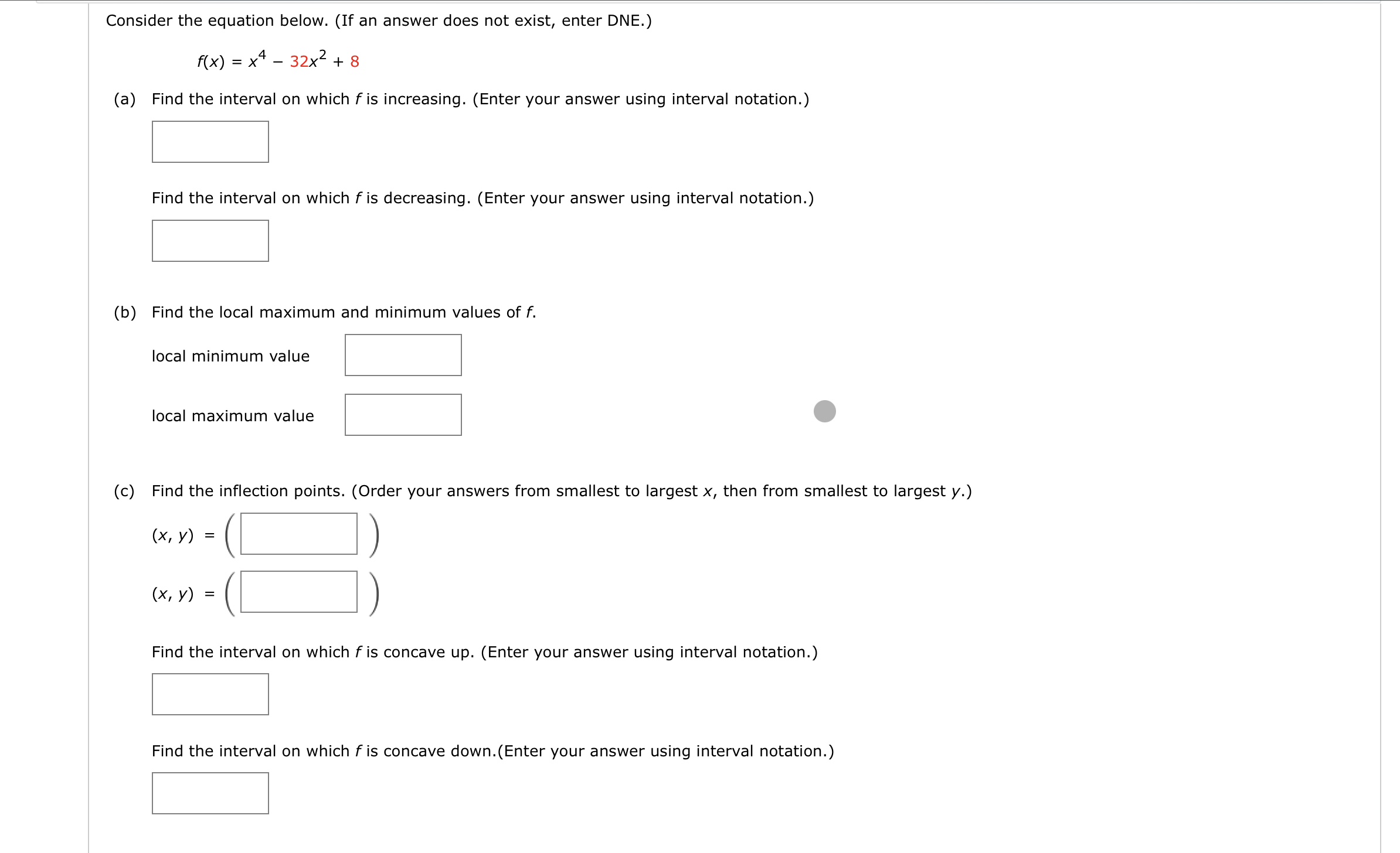 Solved Consider the equation below. (If an answer does not | Chegg.com