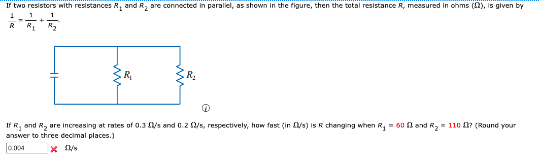 Solved If two resistors with resistances R, and R2 are | Chegg.com