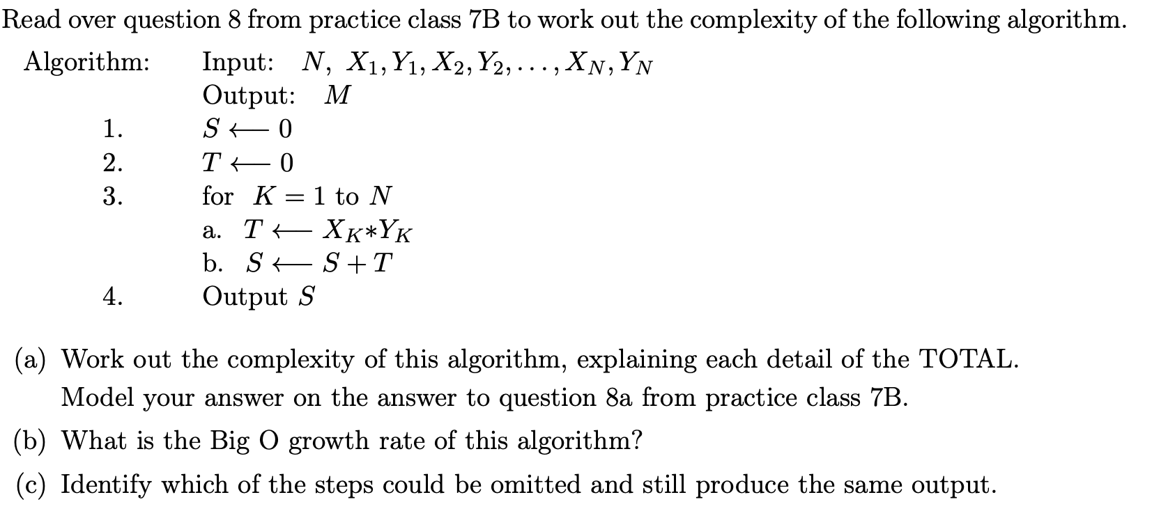 Read over question 8 from practice class 7B to work | Chegg.com