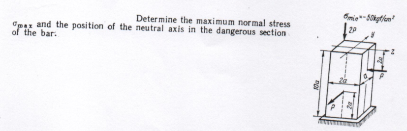 Solved Omin-50kgf/cm? 2P Determine the maximum normal stress | Chegg.com