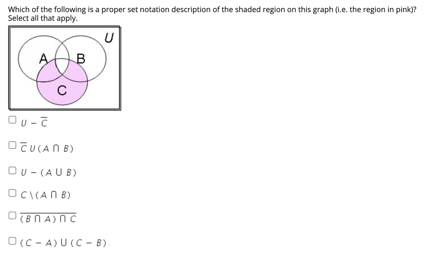 Solved Which of the following is a proper set notation | Chegg.com