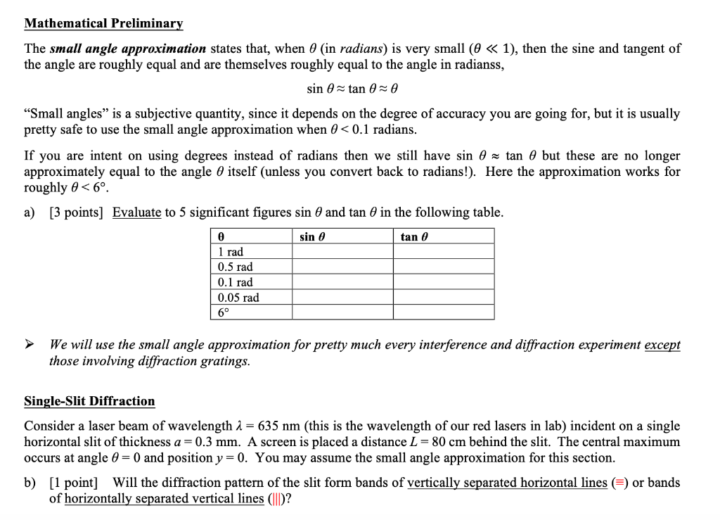 Solved Mathematical Preliminary The small angle | Chegg.com