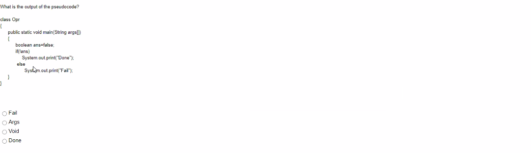 Solved What is the output of the pseudocode? class Opr | Chegg.com