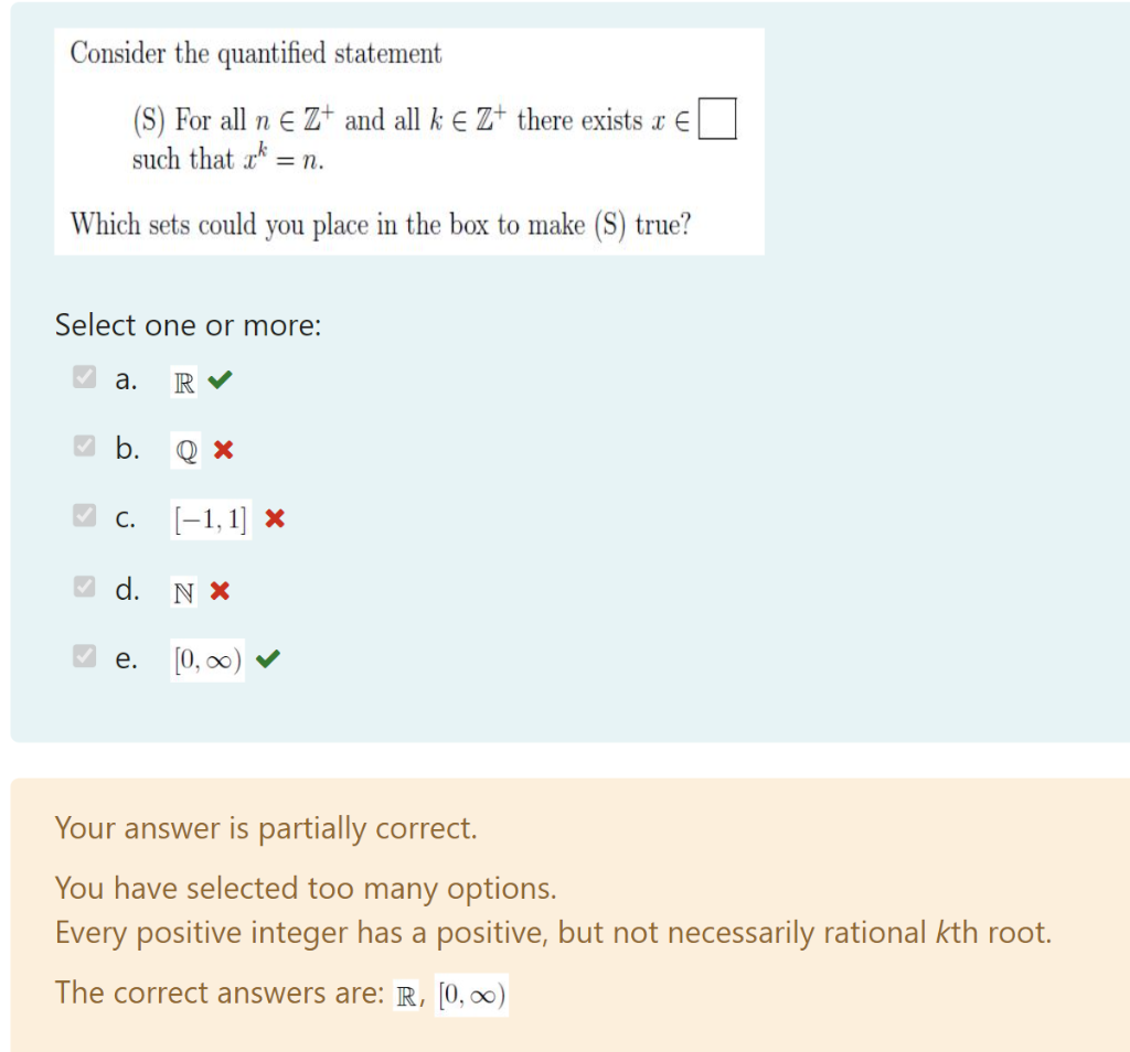 Solved Consider the quantified statement (S) For all n∈Z+and | Chegg.com