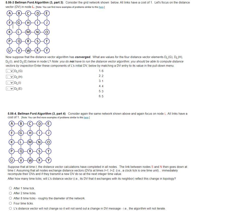 Solved 5.06-3 Bellman Ford Algorithm (3, part 3). Consider | Chegg.com