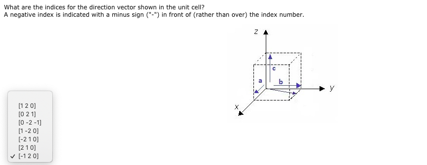 Solved What are the indices for the direction vector shown | Chegg.com