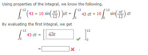 Solved Using properties of the integral, we know the | Chegg.com