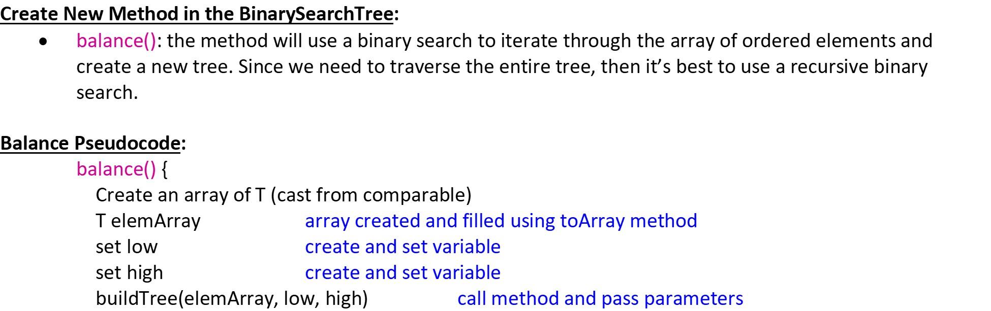 Solved Need Assistance With The Following Balance() Method, | Chegg.com