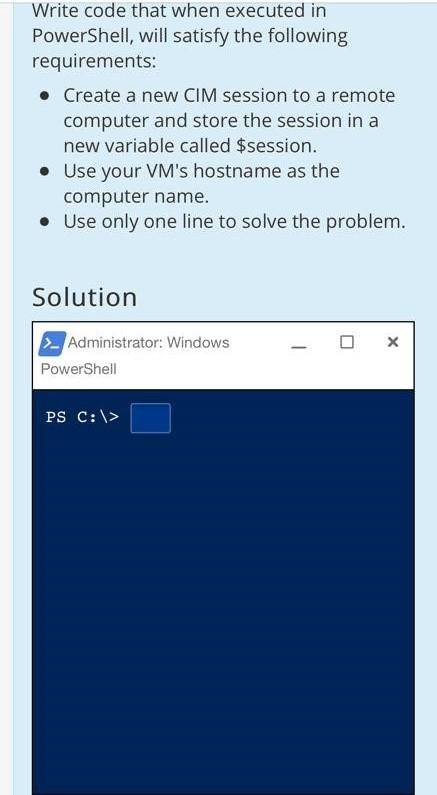 Solved Write code that when executed in PowerShell, will | Chegg.com