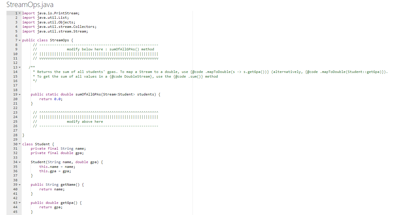 Solved var stream = Stream.of new Student("Theresa", 3.0), | Chegg.com