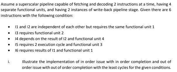 Solved Assume a superscalar pipeline capable of fetching and | Chegg.com