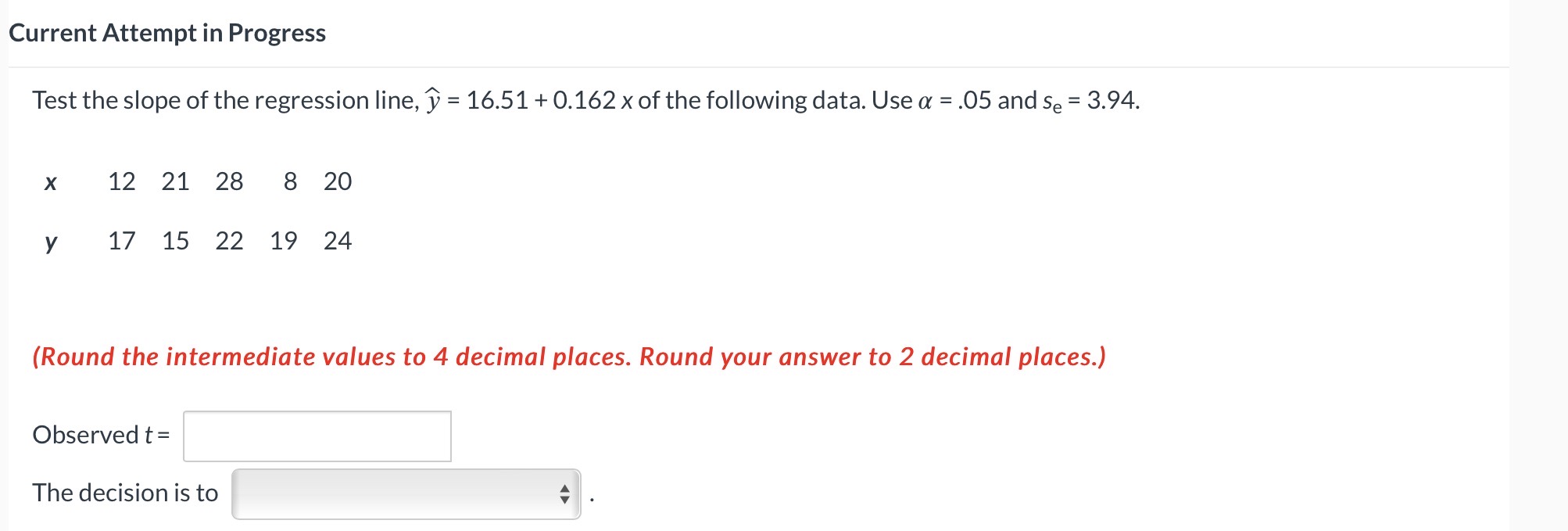 Solved Test the slope of the regression line, | Chegg.com