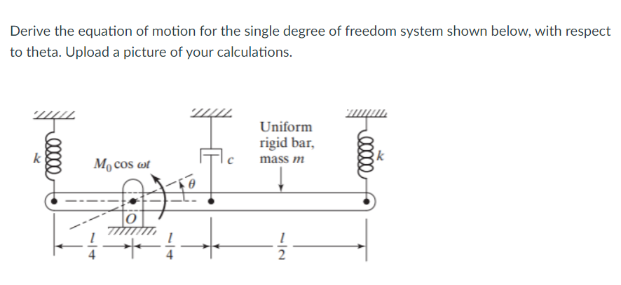 Solved Derive the equation of motion for the single degree | Chegg.com