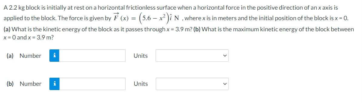 Solved A 2.2 kg block is initially at rest on a horizontal | Chegg.com