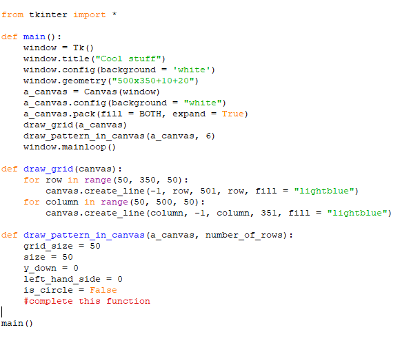 Solved Need help with draw_pattern_in_canvas(a_canvas, | Chegg.com