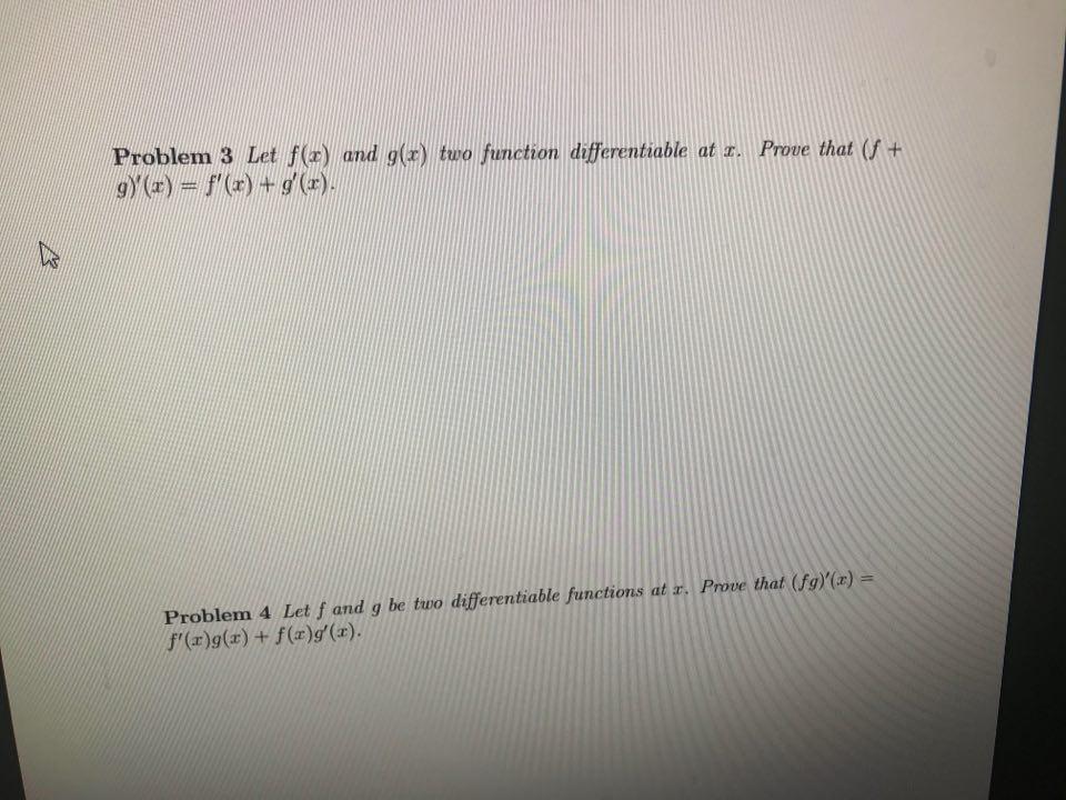 Solved Problem 3 Let f(x) and g(x) two function | Chegg.com