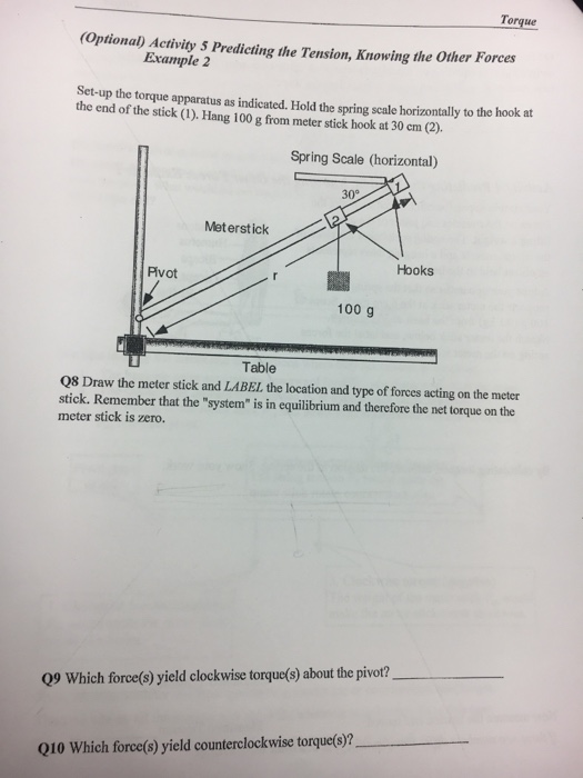 Solved Torque Optional) Activity S Predicting the Tension, | Chegg.com