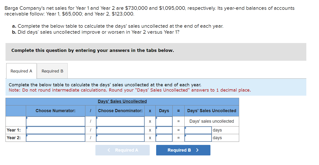 Solved Barga Company's net sales for Year 1 and Year 2 are | Chegg.com