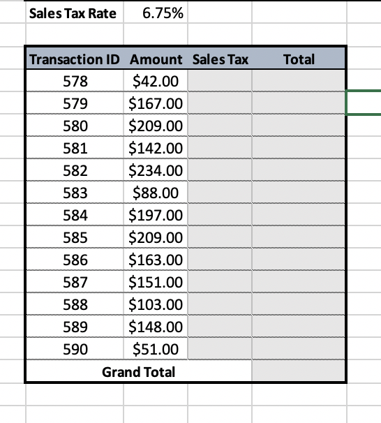 Solved The table below lists a number of transactions for | Chegg.com