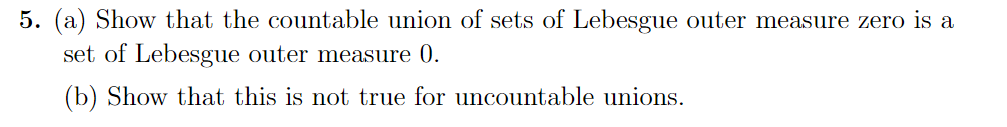 Solved 5. (a) Show that the countable union of sets of | Chegg.com