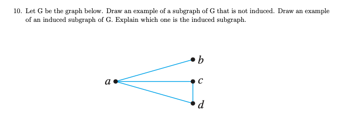 Solved 10. Let G be the graph below. Draw an example of a | Chegg.com