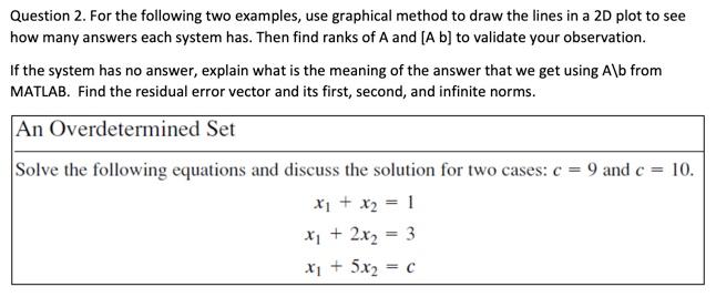 Solved Question 2. For the following two examples, use | Chegg.com