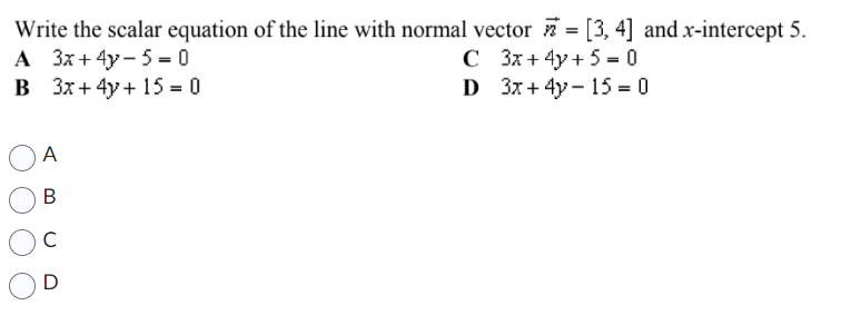 Solved Write the scalar equation of the line with normal | Chegg.com